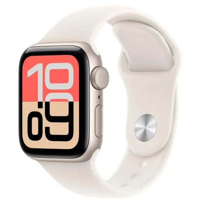 Apple Watch SE 3 GPS 40mm Starlight Aluminium Case with Starlight Sport Band - S/M (MEH34RK/A)