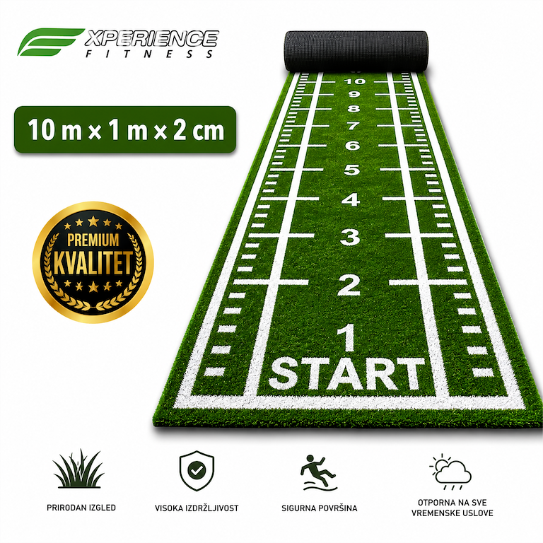 VEŠTAČKA TRAVA ZA FUNKCIONALNI TRENING 10 M X 1 M – DEBLJINA 2 CM