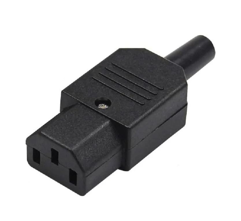Naponski konektor IEC C14 ženski za kabl 10A 250V Crni - Strujna utičnica za računar / UPS