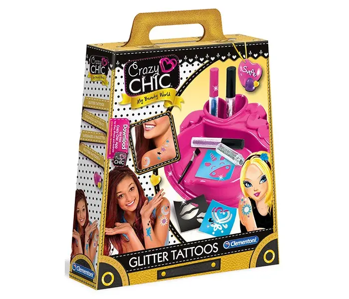 Clementoni Crazy Chic Tatoo set glitter CRAZY CHIC
