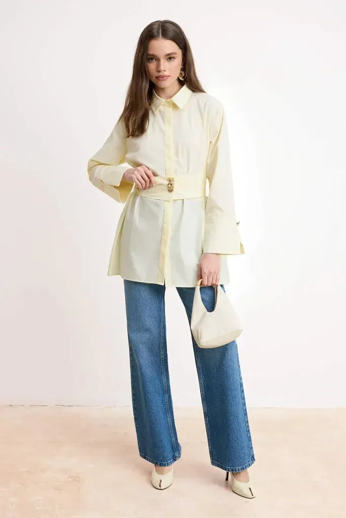 Trendyol Modest Ženska košulja Tctss26Tg00018, Bež