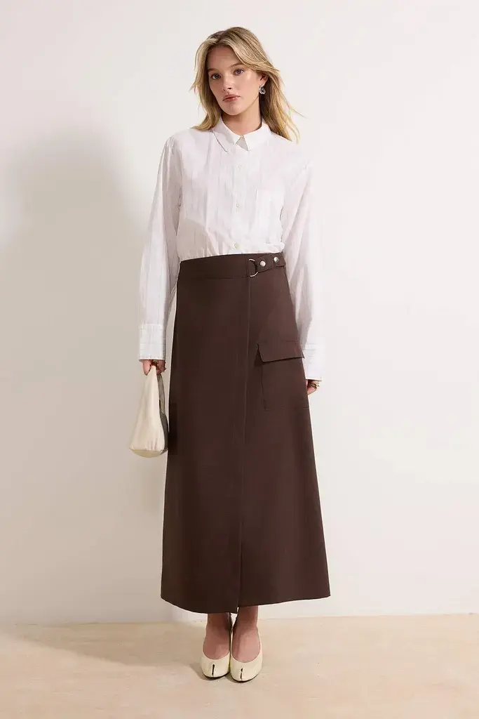 Trendyol Modest Ženska suknja Tctss26Ee00002, Smeđa