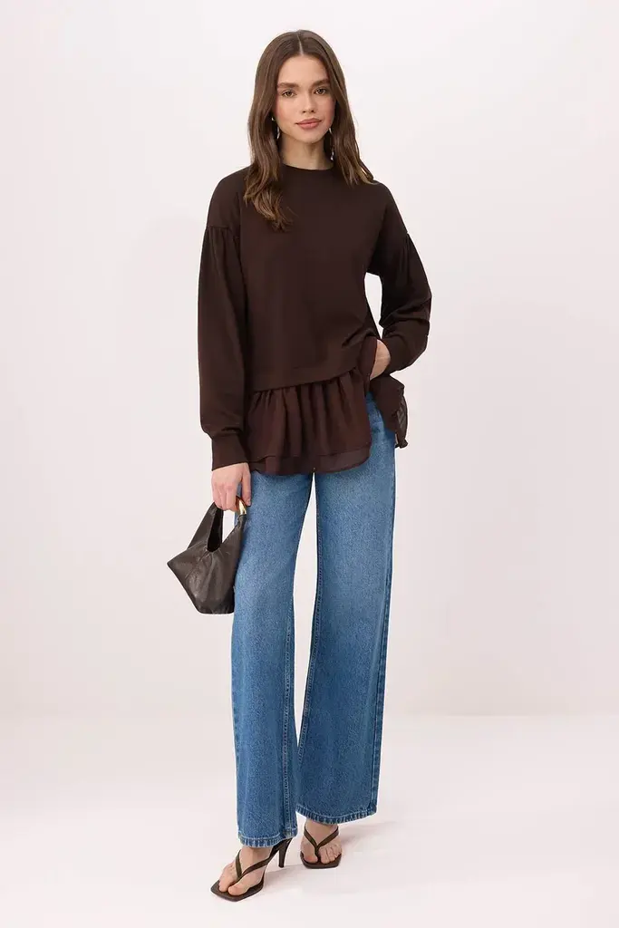 Trendyol Modest Ženska bluza Tctss26Uk00002, Smeđa