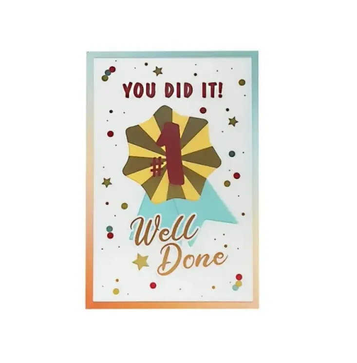 Dexy Co Cestitke Čestitka 3D Hoorey You Did It! Well Done