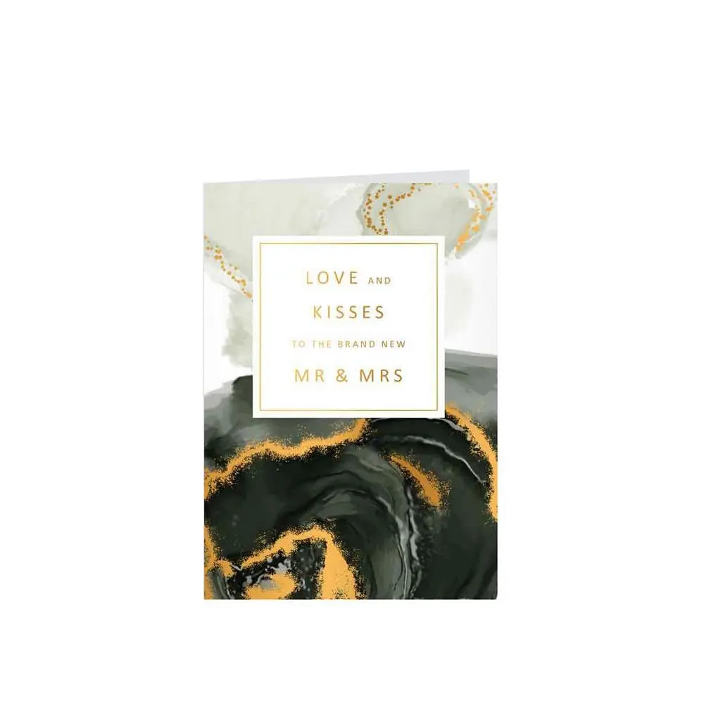 Dexy Co Cestitke Čestitka Gold Rush Love And Kisses To The Brand New Mr & Mrs