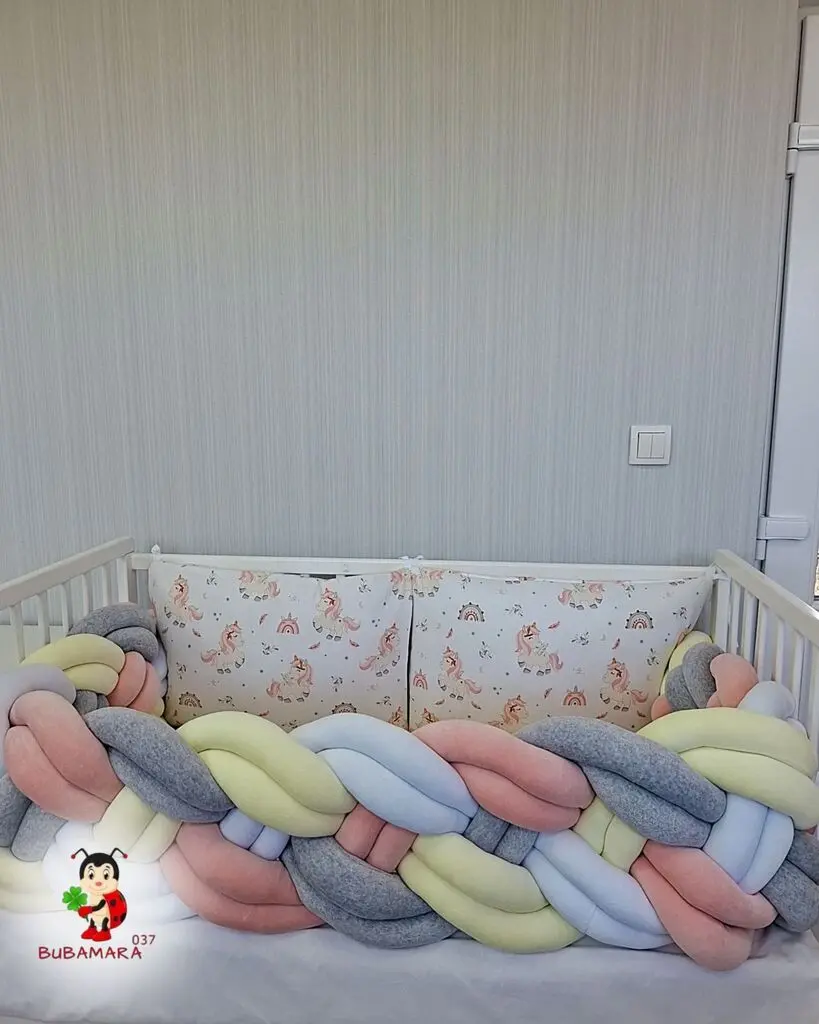 Bubamara037 Pletenica za krevetac, Osmostruka, 120cm, Šarena