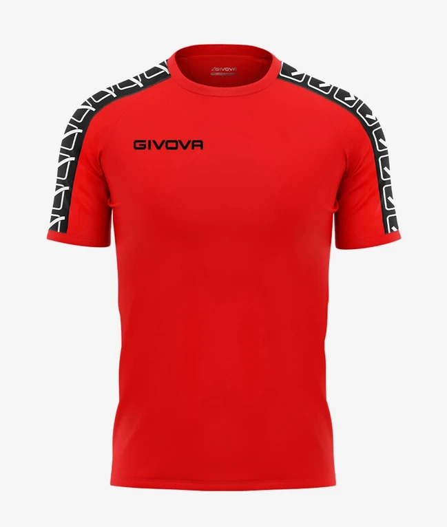 Tričko T-SHIRT POLY BAND červená-biela 2XL