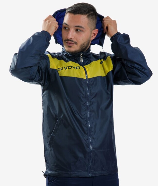 Bunda RAIN SCUDO CON MESH modrá-žltá 2XS