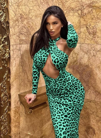 zelena leopard haljina