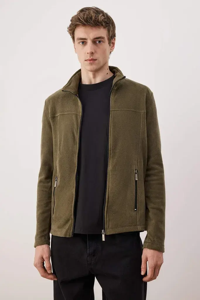 Trendyol muški dukserica Tmnaw26Sw00063, Khaki-Khaki