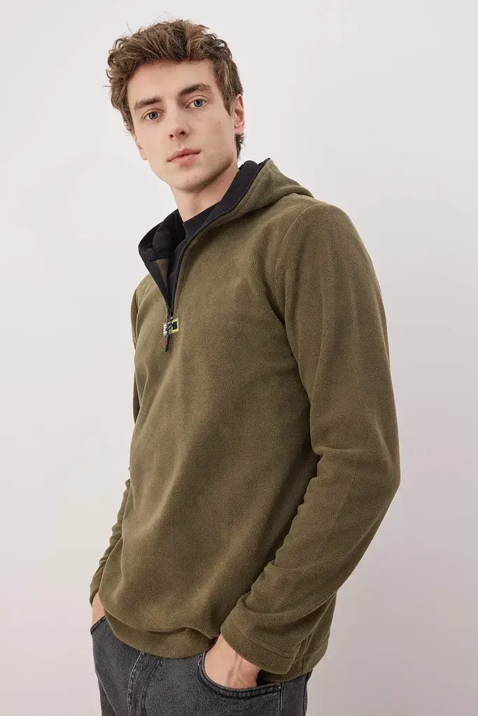 Trendyol muški duks Tmnaw26Sw00064, Khaki-Khaki