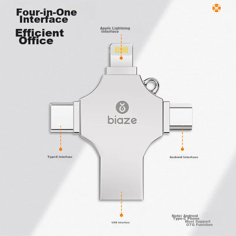 Biaze USB Flash memorija, 128GB, USB 3.0, Type-C, Lightning
