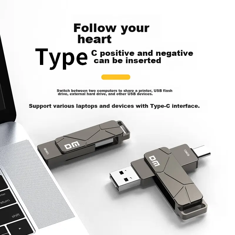 DM Damai USB Flash memorija, 128GB, USB 3.2, Type-C, Crna