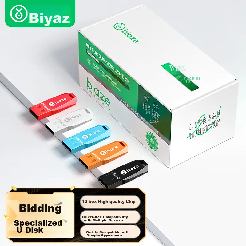 Biaze USB Flash memorija, 256MB, USB 2.0, 10 komada, Višebojna