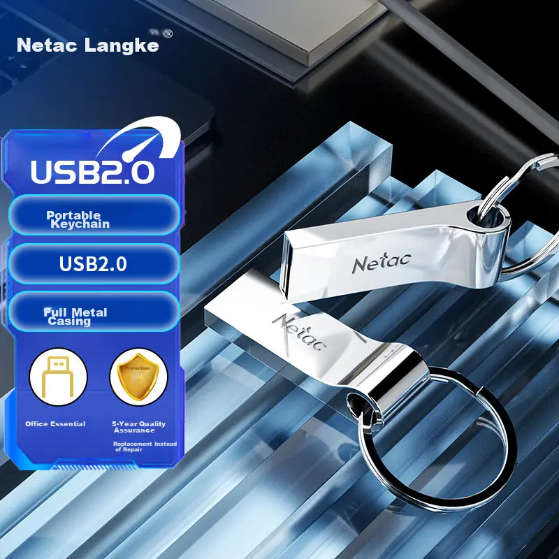 Netac USB Flash memorija, 32GB, USB 2.0, Srebrne boje