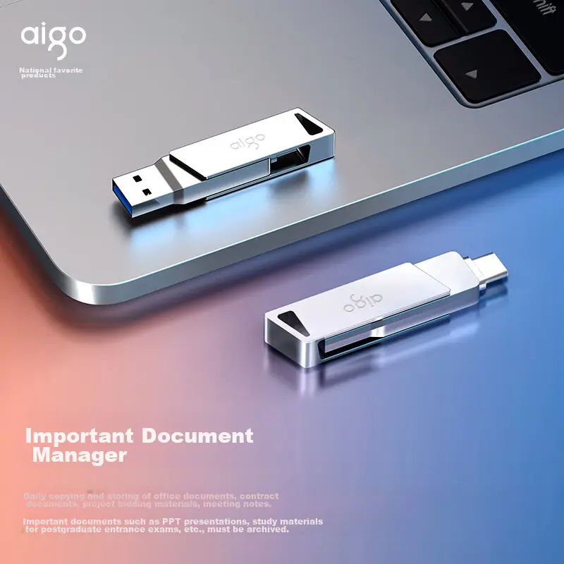 Aigo USB Flash memorija, 64GB, Type-C, OTG, USB 3.2, Srebrne boje