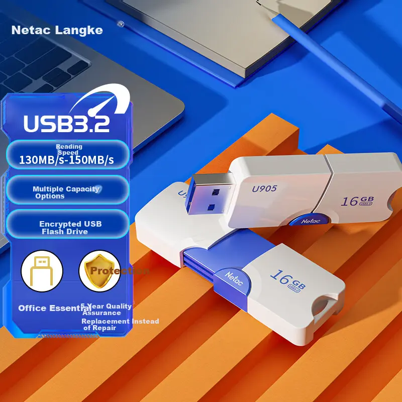 Netac USB Flash memorija, 256GB, USB 3.2, USB 3.1, USB 3.0, Bela