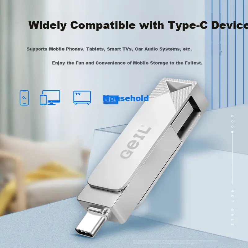 Geil USB Flash memorija, 256GB, USB 3.0, Type C, Srebrne boje