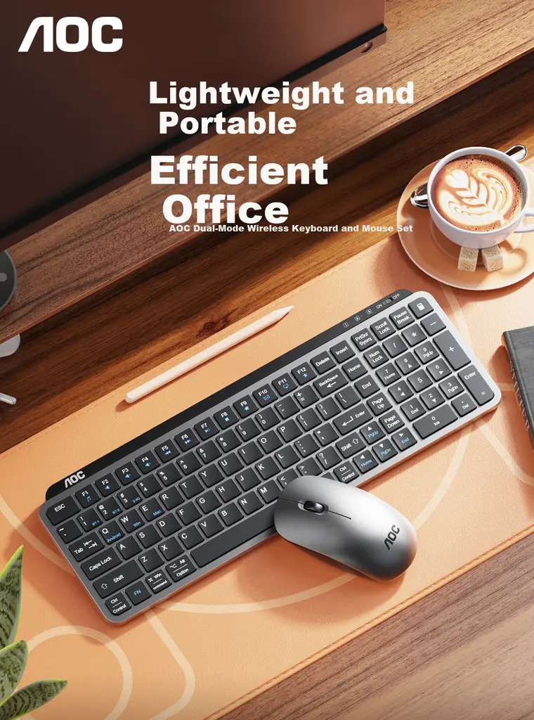 AOC Tastatura, Bežična, Bluetooth, Crna