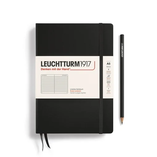 Leuchtturm Medium sveska (A5) Tvrdi Povez 249 PG Linije Black