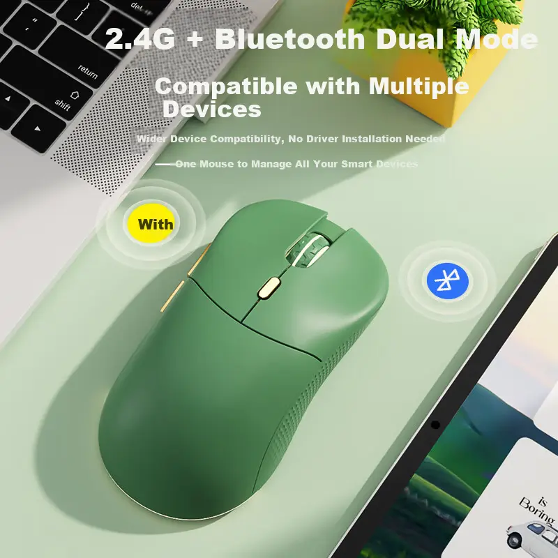 B.O.W Bežični miš, 2.4GHz, Bluetooth, Zeleni