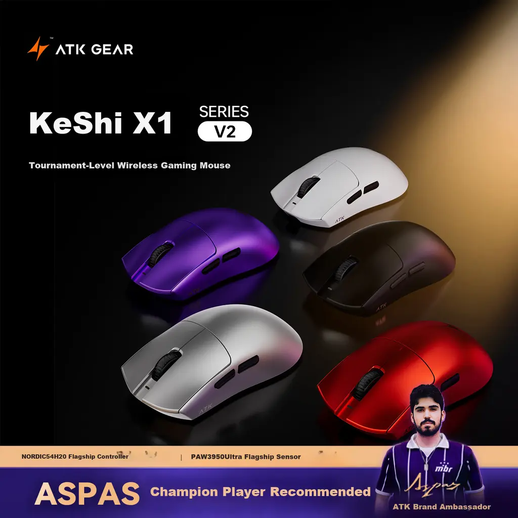 ATK LieKong Bežični miš, 8K, USB, Crveni