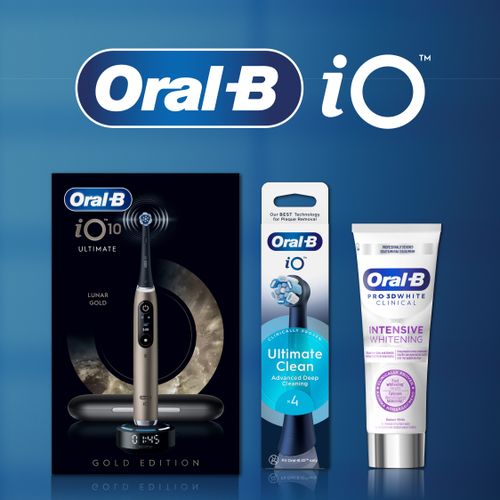 Oral-B iO10 Lunar Gold Električna četkica za zube + Zamenski nastavci 4kom + Pasta za izbeljivanje zuba