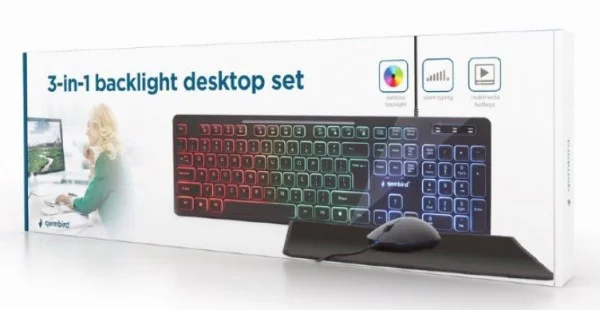 Gembird KBS-UML-01 3-in-1 backlight set tastatura, mis i podloga