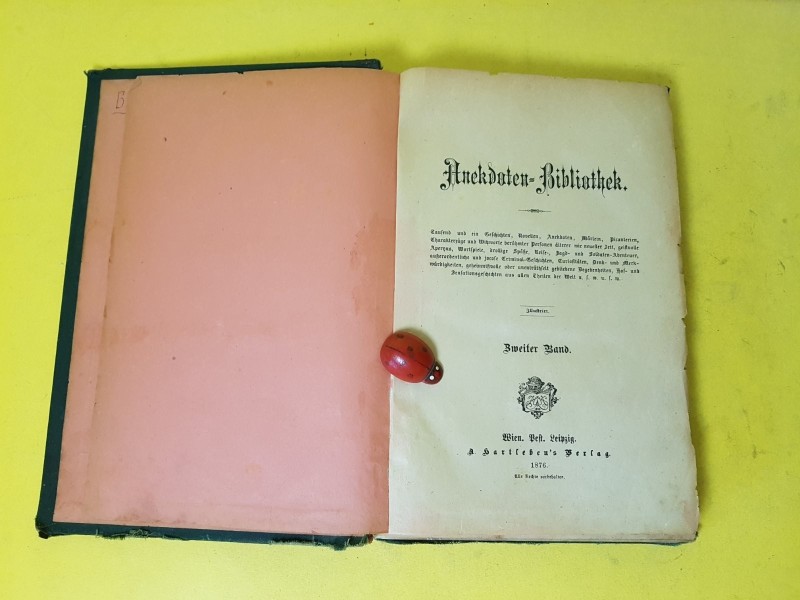 KNJIGA ANEGDOTA IZ 1876 NA NEMAČKOM ANTIKVARNA