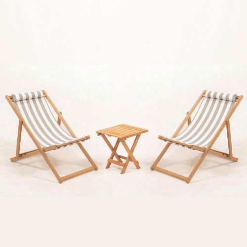 Myn03 - Grey Grey White Garden Table & Chairs Set (3 Pieces)