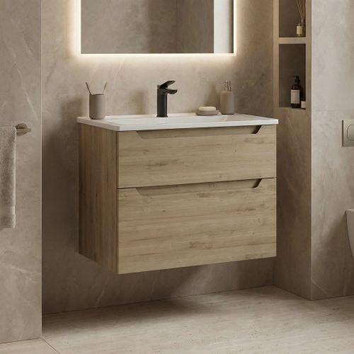 Messina 65 v2 - 831 Oak Bathroom Cabinet With Sink