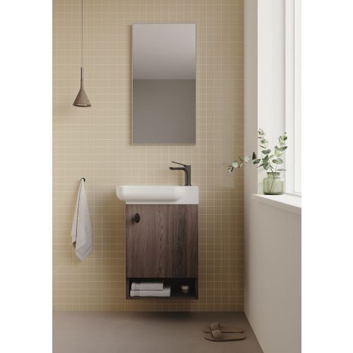 Begonya 55 - 062 Walnut Bathroom Cabinet With Sink & Mirror Set (2 Pieces)