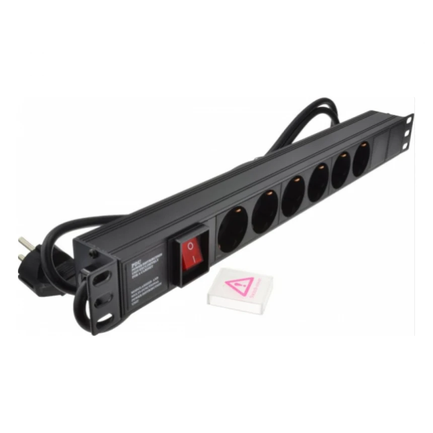 ExeLink Razvodni PDU panel za rack 19 in, sa 6 uticnih mesta, kabl 2m (aluminijum)