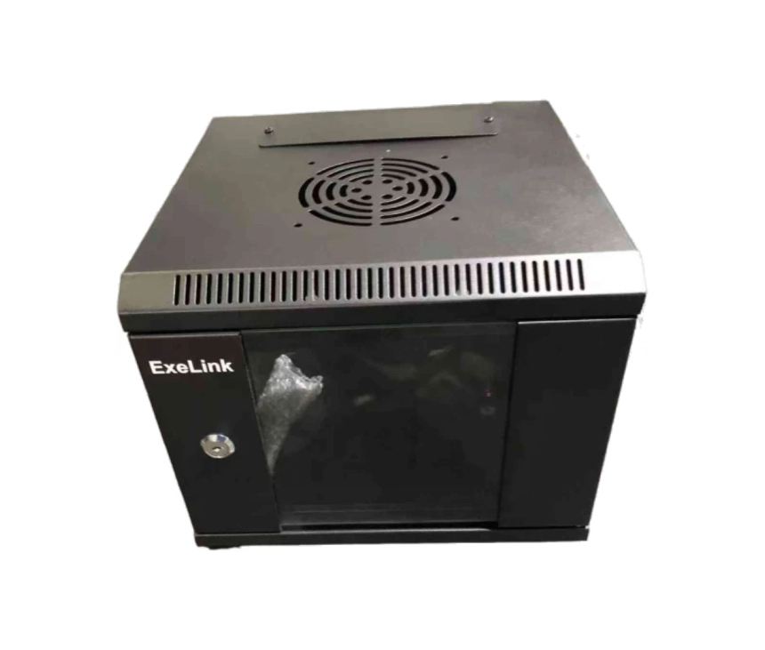 Rek ExeLink 10 in 4U zidni orman vrata staklena,crni,312 × 300 × 310 mm