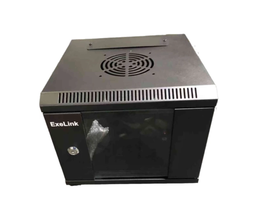 Rek ExeLink 10 in 6U zidni orman sa staklenim vratima,do 30kg,mat crni