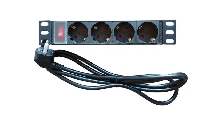 ExeLink Razvodni PDU panel za REK 10inca sa 4 uticnih mesta (aluminijum),1U