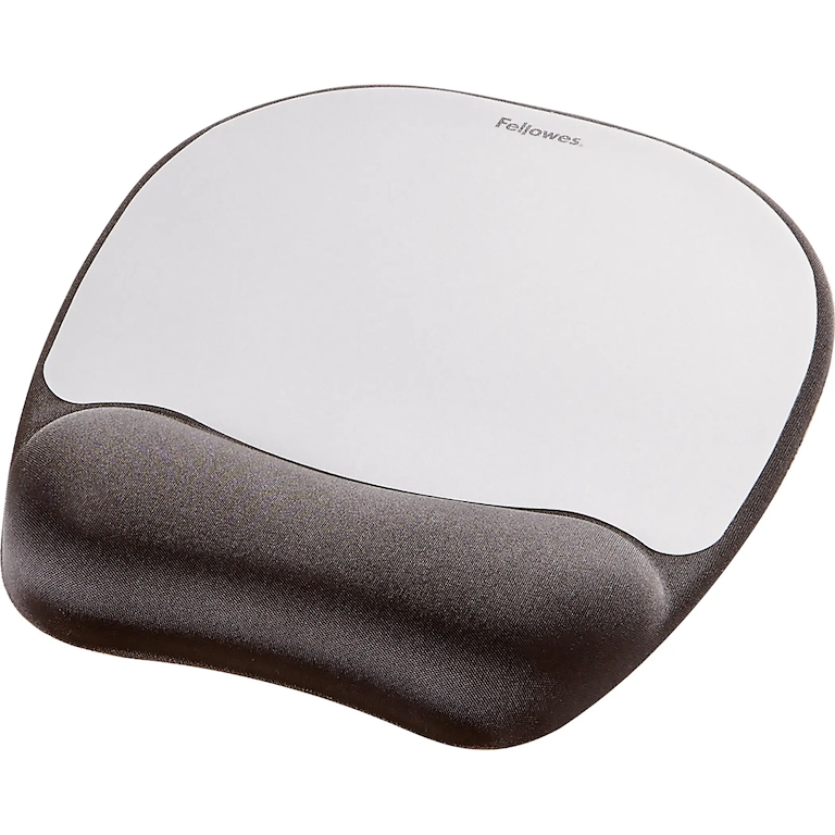 Podloga za miš sa osloncem – memory foam, siva