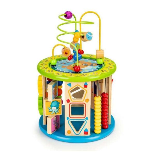 ECO TOYS Drvena interaktivna kocka sa igračkama