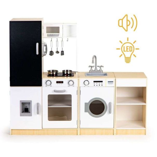 ECO TOYS Drvena kuhinja za decu Natur&White XXL