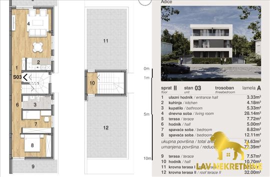 Novi Sad, Adice, Stan, 3, 72,00m2