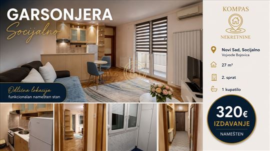 Garsonjera 27 m², Socijalno, Novi Sad, 2. sprat
