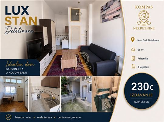 Garsonjera 25 m², Detelinara, Novi Sad