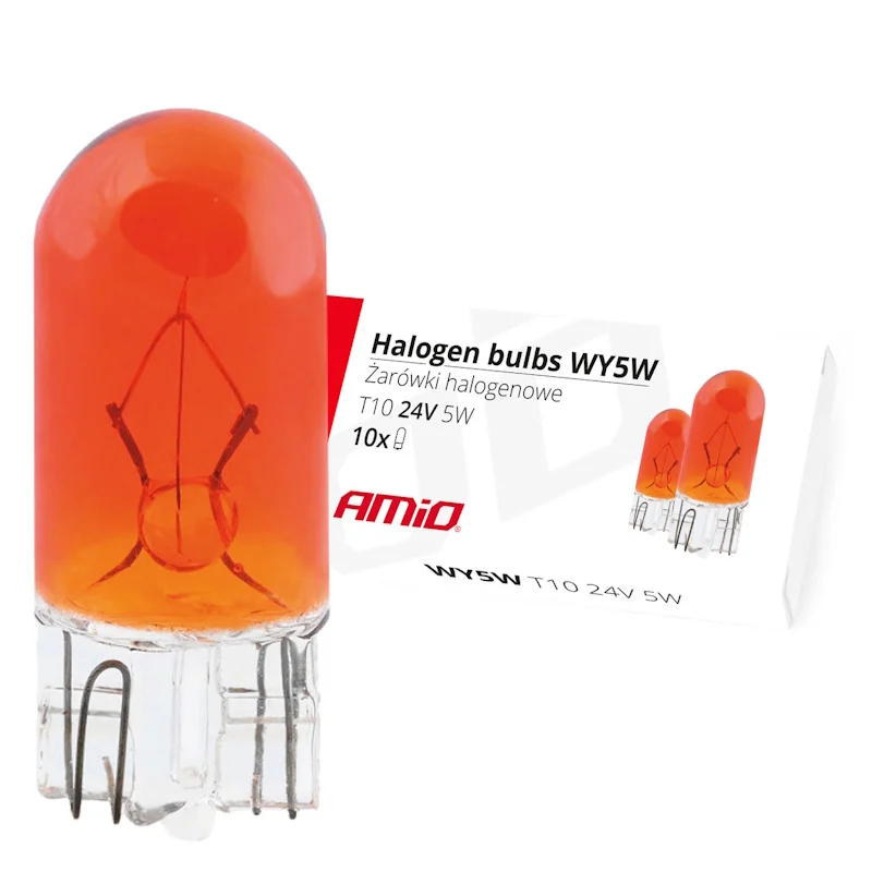 Sijalice WY5W 24V 5W ubodna žuta (10 kom) – Amio 01001