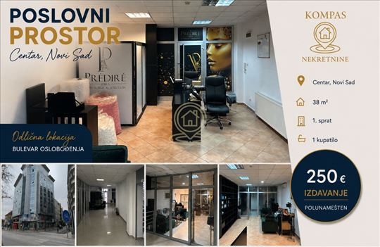 Poslovni prostor 38 m², Centar, Novi Sad, 1. sprat