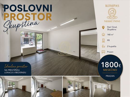 Poslovni prostor 148 m², Stari Grad, Skupština, Be
