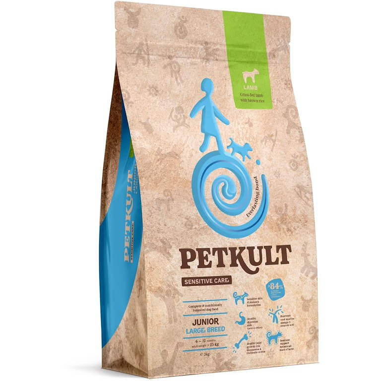 PETKULT Sensitive, jagnjetina s pirinčem, JUNIOR Large