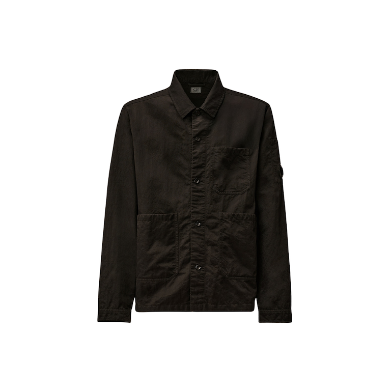 CP COMPANY FLATT NYLON DIAGONAL LENS OVERSHIRT JAKNA CRNA