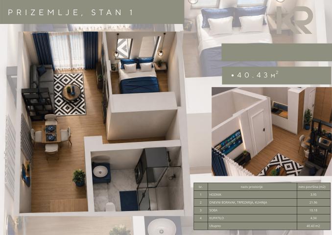 Stan 40.43m2, Zemun, Zemun - Centar