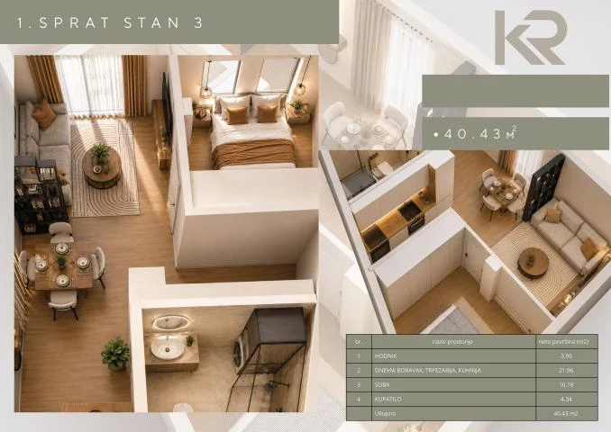 Stan 40.43m2, Zemun, Zemun - Centar