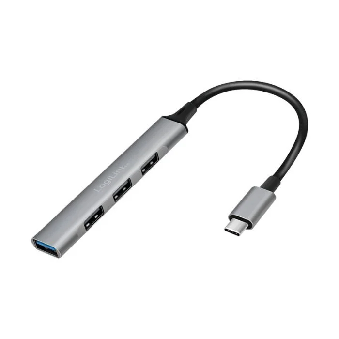 LogiLink USB-C HUB ultra slim – 4x USB-A, aluminijum